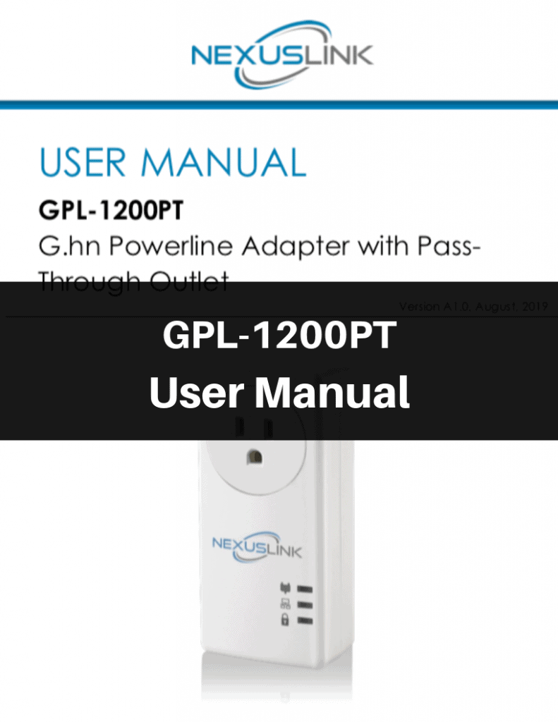 GPL 1200 KIT G.hn Powerline Adapter Pass-Through Outlet